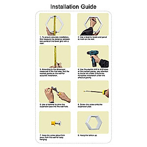 NICECHOOSE Hexagonal Shelves, 3Pcs Wall Mounted Shelf Floating Shelves Wood Storage Rack Display for Home Bedroom Kids Room Decor - White