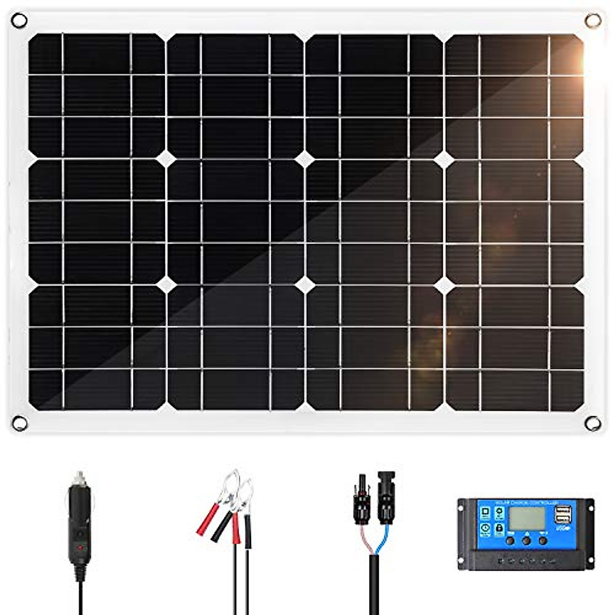 Himino 40W Solar Panel Kit 40W 12V Monocrystalline Battery Charger ...