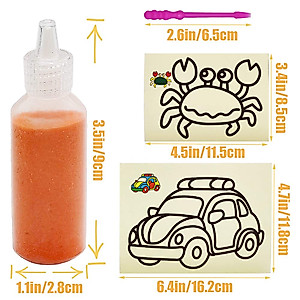 Zddaoole 32 PCS Art Sand Kits,12 Color Art Sand kit Scenic Sand with 20 Sheets Sand Art Painting Cards Set,DIY Sand Arts and Crafts Kit,1.25oz Bottles