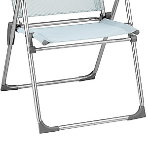 Lafuma ALU CHAM Folding Patio Chair, Set of 1, Ciel Sky Blue