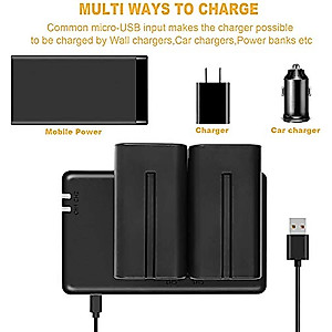 IVISII NP-F750 Battery 2 Pack 5600 mAh Li-ion Replacement with Battery Charger for Sony NP-F550 NP-F570 NP-F750 NP-F770 NP-F930 NP-F950 NP-FM55H NP-FM500H NP-QM71 NP-QM91 NP-QM71D Camera