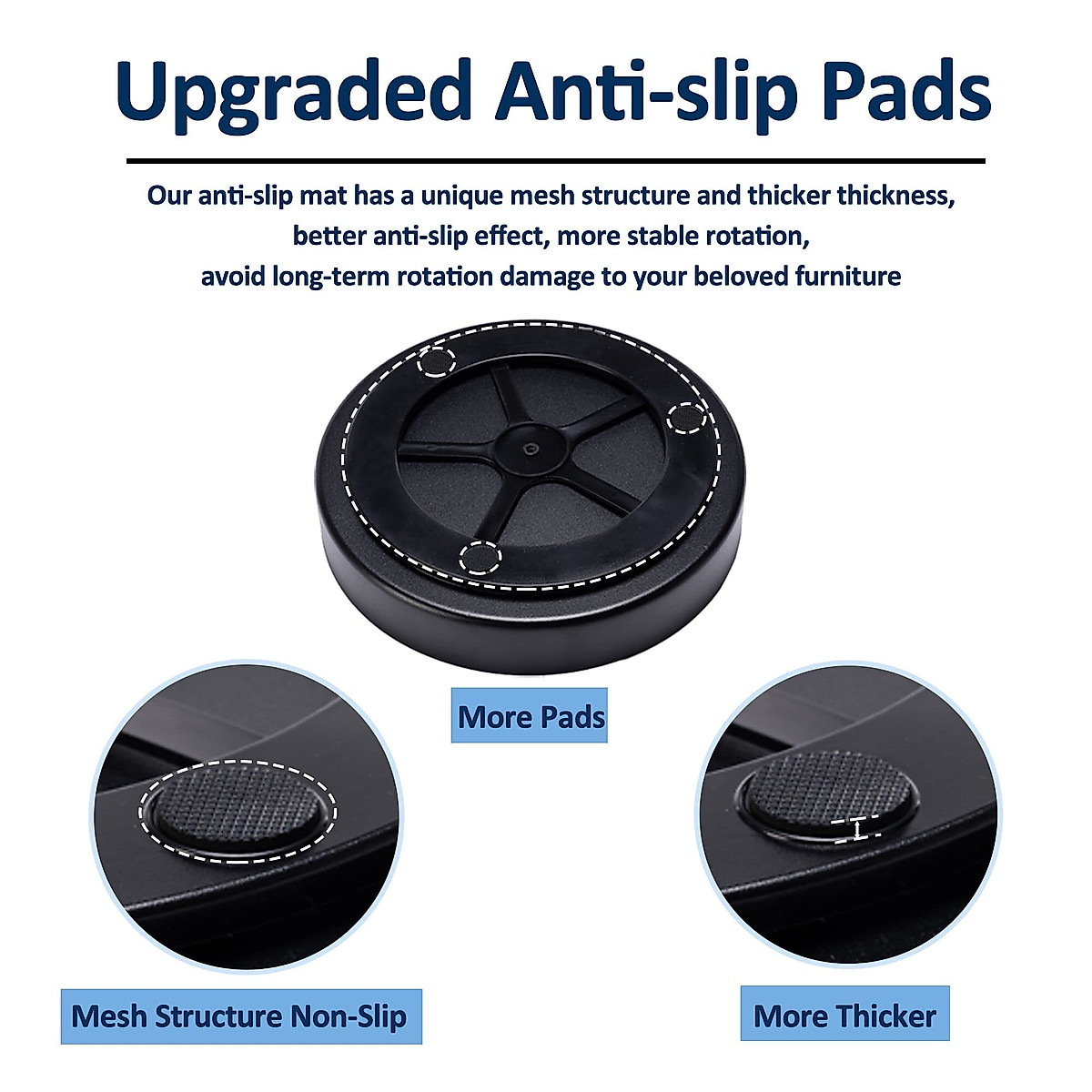 2 Pack Lazy Susan Turntable Organizer 10.2 Inch and 11.4 Inch for Cabinet, Pantry, Kitchen Countertop, Refrigerator, Bathroom and Office, Black Steel