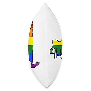 New York Map USA State Rainbow Pride Flag Map USA State New York Rainbow Flag Pride Month Throw Pillow, 16x16, Multicolor