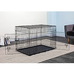 Go Pet Club 42-Inch Two Door Folding Metal Cage with Divider