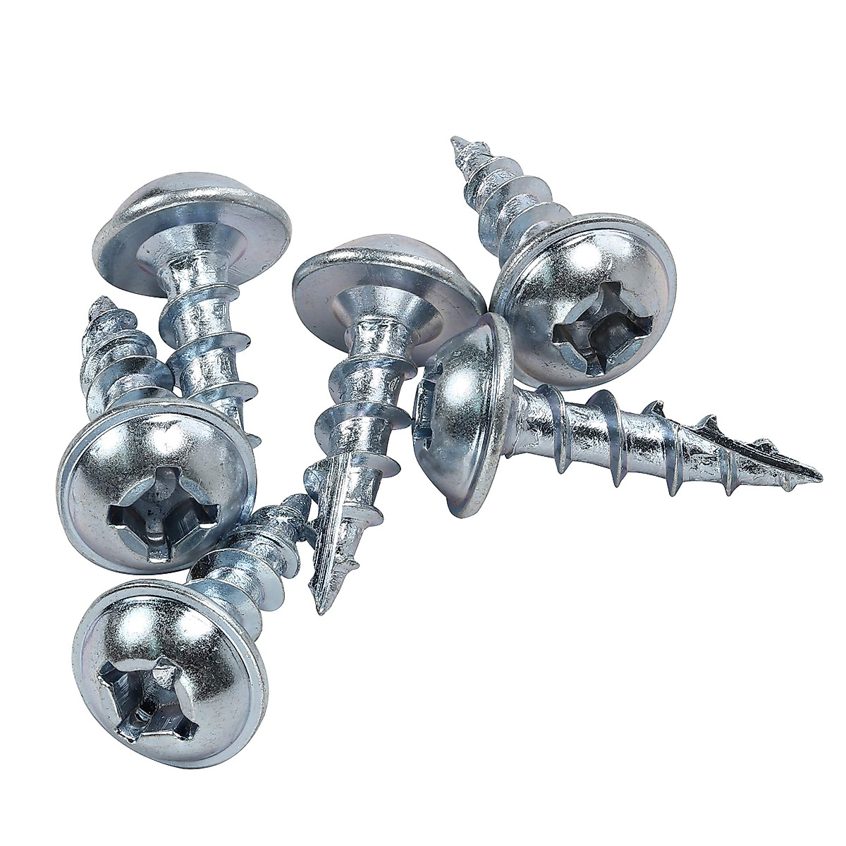 Rok Hardware #8 x 5/8" Coarse Thread Square Phillips Round Washer Head Type 17 Zinc Plated Wood Screws Zinc MDF (100)