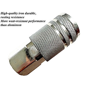 SANFU 1/4-Inch Steel Female Industrial Coupler, Air Hose Fittings 1/4-Inch Female Threads Quick Connector Air Coupler with Storage Case, 10-Pack