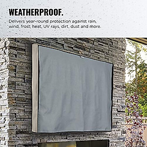VonHaus Outdoor TV Cover 50 Inch - 52 Inch Weatherproof Universal Protector Fits Most LCD, LED, Plasma TV Mounts, with Built in Remote Controller Storage Pocket - 600D Polyester