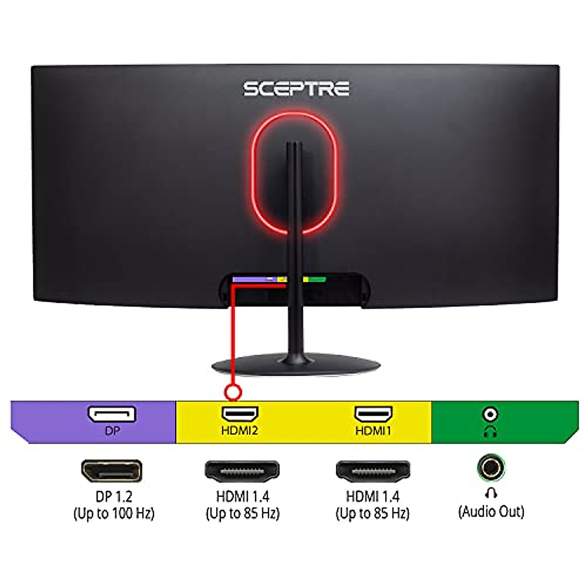 Sceptre 34-inch Curved UltraWide 21: 9 Creative LED Monitor 2560x1080 Frameless HDMI DisplayPort Up to 100Hz, Machine Black 2020 (C345W-2560UN)