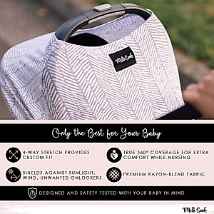 Milk Snob Original 5-in-1 Cover - Added Privacy for Breastfeeding, Baby Car Seat, Carrier, Stroller, High Chair, Shopping Cart, Lounger Canopy - Newborn Essentials, Nursing Top, Hampton Rose