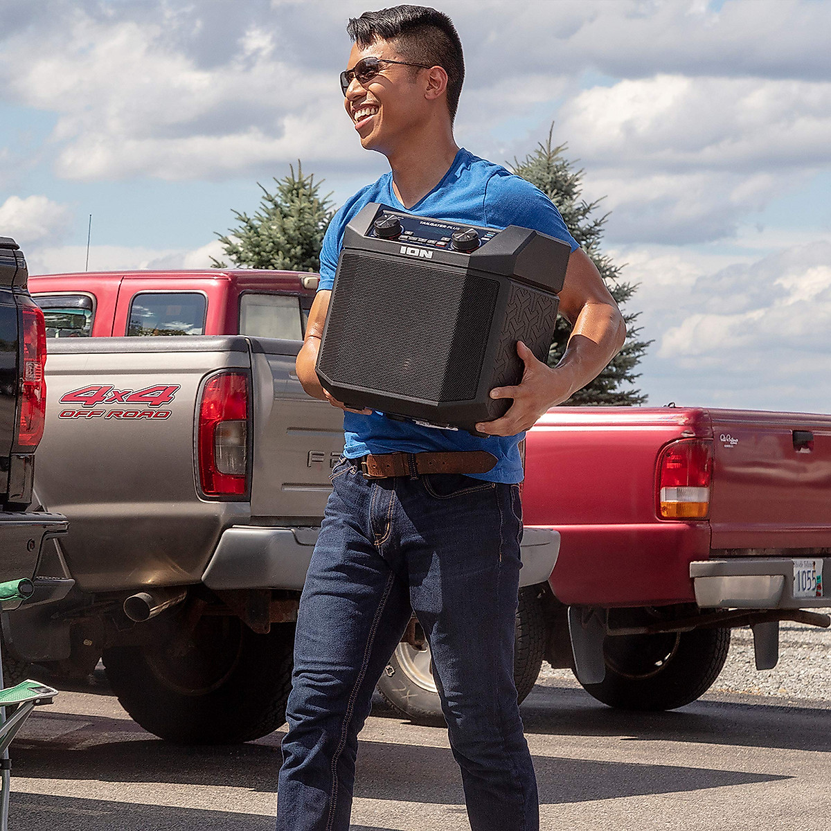 ION Audio Tailgater Plus - 50W Portable Outdoor Wireless Bluetooth Speaker with 50 Hour Battery, Microphone, Radio and USB Charging