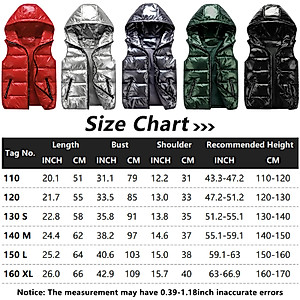 Happy Cherry Kids Down Jacket Hooded Vest Winter Jacket for Boys Hoodies Padded Jackets Girls Outwear Coat Black 6Y