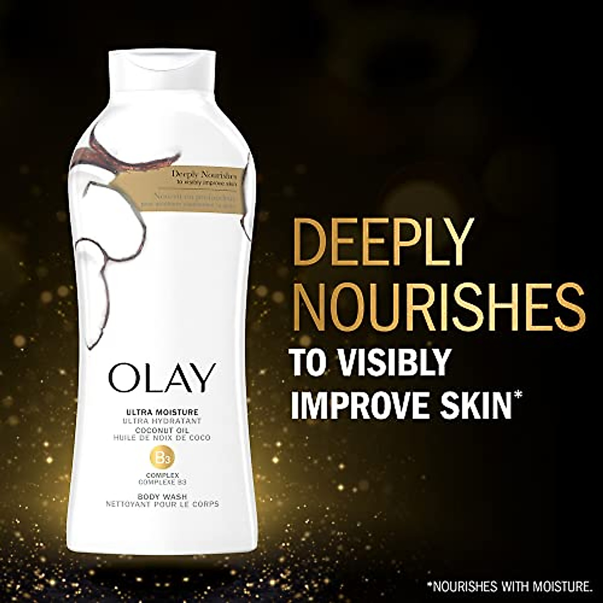 Olay Ultra Moisture Coconut Oasis Body Wash, for Smooth and Healthy Looking Skin, 22 Fl Oz (Pack of 4)