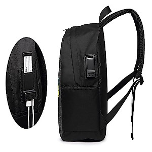 Qcosjeem Asking Rock Band Alexandria Backpack,unisex casual book bags,external usb interface,earphone cable interface,label.traveling backpack suitable for laptop Fashion usb Backpack
