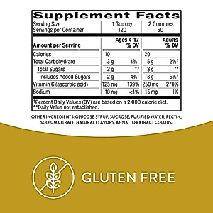 Nature’s Way Vitamin C Gummies, For Immune Health, 250 mg per Serving, Orange Flavored, 120 Gummies