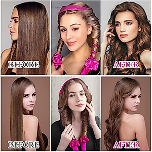 Heatless Hair Curlers Tik Tok Hair Rollers for Long & Short Hair No Heat Curling Rod Headband Silk Curls Sleep in Overnight, Soft Rubber Rollers with Hair Clips & Scrunchie DIY Hair Styling Tools Kit