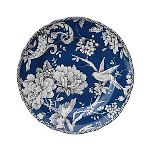 222 Fifth Adelaide 16-Piece Porcelain Dinnerware Set with Round Plates, Bowls, and Mugs, Dark Blue