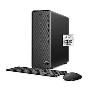 HP Slim Desktop, Intel Core i3-10105 Processor, 16GB DDR4 RAM, 1TB PCIe M.2 SSD, HDMI, RJ-45, Wireless Keyboard & Mouse, Wi-Fi, Windows 11 Home, Black