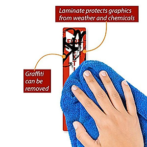 SmartSign - S-1692-EU-18 "Fire Extinguisher" Label | 4" x 18" Laminated Vinyl Red on White