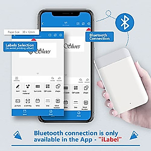 Label Maker Machine with Tape, Portable Bluetooth Label Printer with Tape Mini Model, Multiple Templates for Smartphone, Office-Home-USB Rechargeable (Product+1 roll of Stickers)