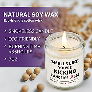 SteadStyle Breast Cancer Gifts for Woman, Chemotherapy Must Haves for Women Lavender Scented Candle, Cancer Care Gifts for Women, Get Well Soon Gifts Fighting Cancer Gifts, Send Love and Strength