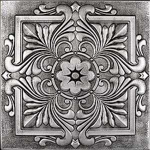 A La Maison Ceilings R14 Victorian Foam Glue-up Ceiling Tile (21.6 sq. ft./Case), Pack of 8, Antique Silver