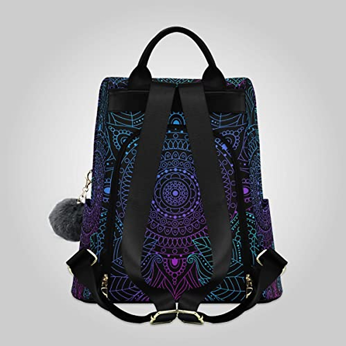GAIREG Custom Name Backpack Purse for Women Personalized Mandala Ethnic Bohemian Art Rucksack Anti Theft Handbag Travel Bag