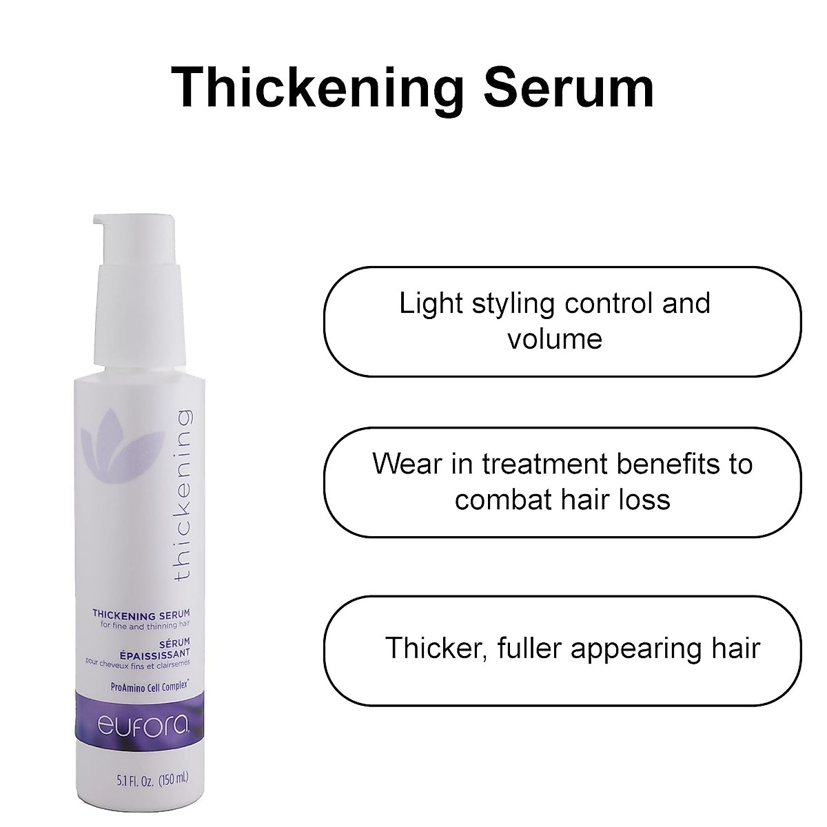 Eufora Thickening Serum - for fine, thin or thinning hair - 5.1 oz