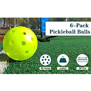 Hoverphenix Pickleball Set with Net for Driveway, Portable Regulation Size Pickleball Net System with 4 Fiberglass Paddles Set, 6 Outdoor Pickleballs, Carry Bag
