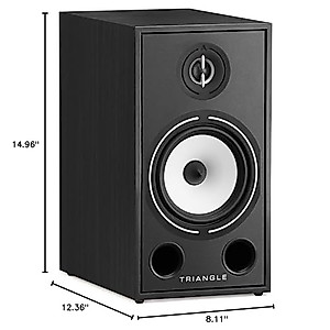 triangle - BOREA BR03 Hi-Fi Bookshelf Speakers - Power handling 100W - Output 90 dB/W/m - Versatile Music and Home Cinema - 206 x 380 x 314 mm - Black (Pair)