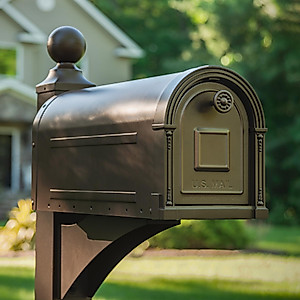 Gibraltar Mailboxes Garrison Large Capacity Galvanized Steel Venetian Bronze, Post-Mount Mailbox, GM160VBEC