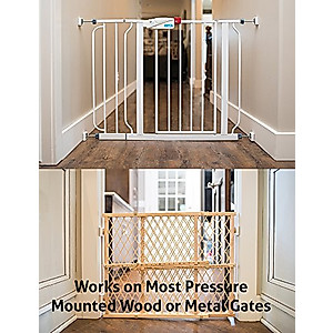 Wall Nanny Mini - Smallest Baby Gate Wall Protector (Made in USA) Protect Walls & Doorways from Pet Gates & Dog Gate Spindles - Child Pressure Mounted Baby Gate for Stairs Wall Cup (White) 4 Pack