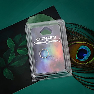 COCHARM 8mm Nose Septum Rings Double Hoop Clicker 16g Helix Rook Earring Silver Sleeper Cartilage Daith Piercing