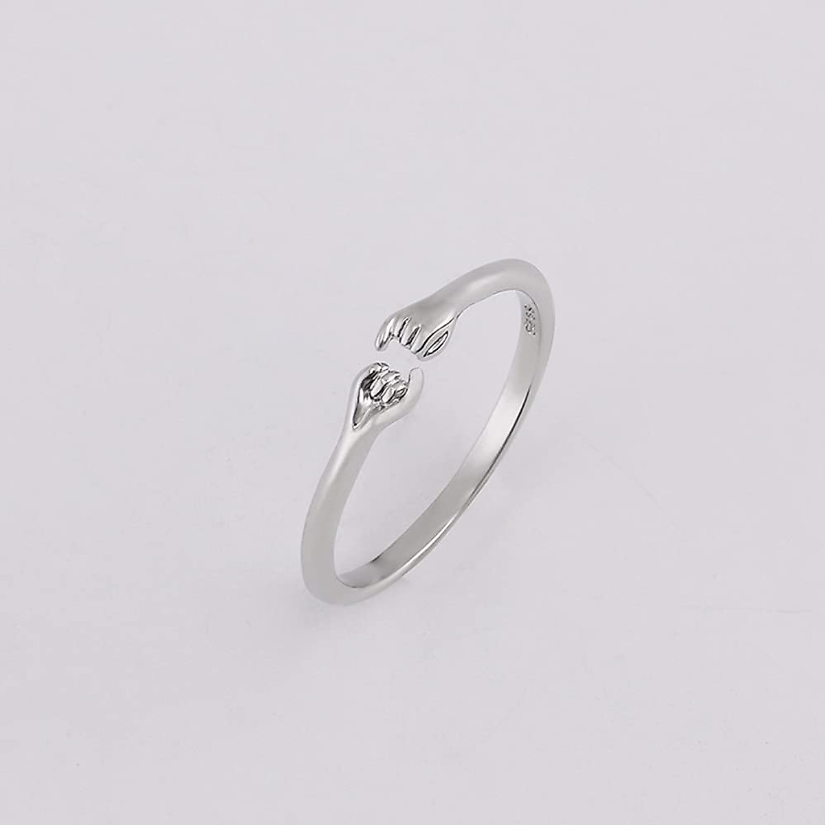 OIDIMS Cute Pinky Swear Thin Tail Rings for Women Hand Gestures Finger Ring Expandable Stacking Dainty Fashion Daughter Adjustable Open Size Promise Minimalist Birthday Best Friends Bff Gifts