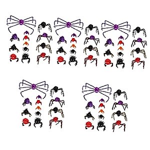 ULDIGI 65 pcs Horror Sizes Artificial Spider Halloween Supplies Toys Hairy and Decorations Spooky House Prank Fake Party Props Scene Ornaments Outdoor Festival Gifts Simulated Plush