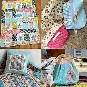 Cotton Quilting Fabric 10 Pcs 20" x 20" Fat Quarters Fabric Bundles Floral Fabric Squares for Quilting, DIY Sewing Project, Patchwork, Misscrafts, Crafting(50cm x 50cm)