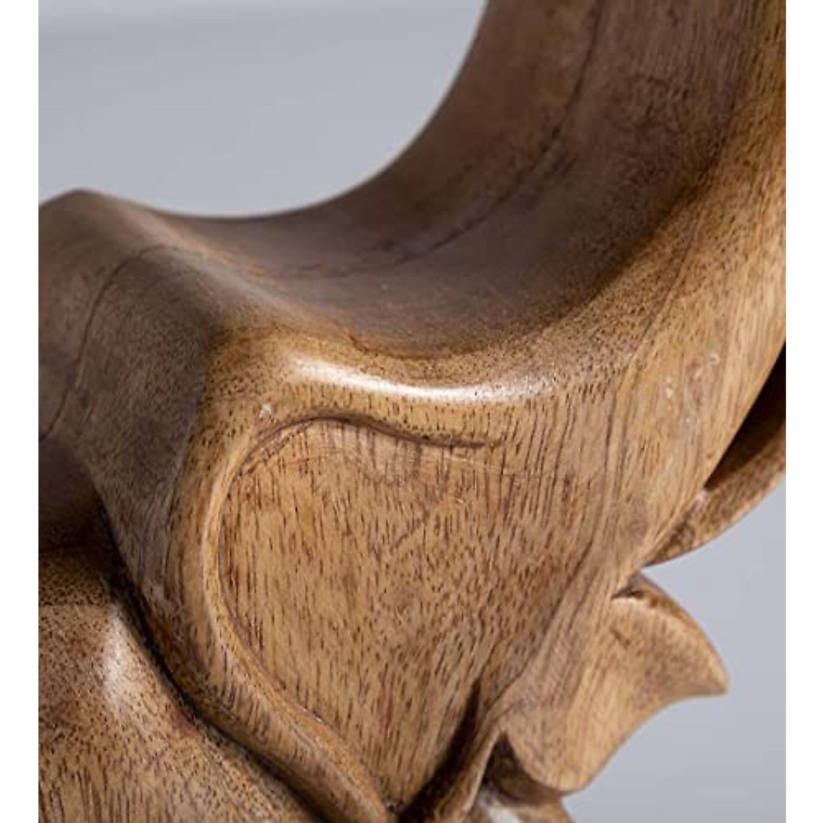 VivaTerra Hand-Carved Wooden Elephant Wine Bottle Display, 5"L x 4"W x 9"H, Elephant Wine Rack Carved in India from Mango Wood, Saluting Elephant Wine Holder