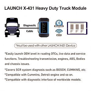 LAUNCH X431 Heavy Duty Truck Diesel Diagnostic Scan Tool ABS SRS OBD2 Scanner HD 3 Module for X-431 V+/Pro3/PAD