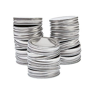 30 Pcs Regular Mouth Mason Jar Lids ，Leak Proof Secure Mason Storage Solid Caps，Metal Mason Canning Lids Decorative Mason Jar Caps for Food Storage.