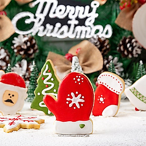 20 Pcs Christmas Cookie Cutters, Hibery Holiday Cookie Cutters Christmas, Reindeer, Snowflake, Christmas Tree, Gingerbread Man, Santa, Bell & More Cookie Cutters Christmas Shapes