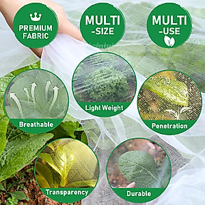 10 * 30FT 2 Pack Garden Netting Mesh Barrier, Ultra Fine Plant Netting for Garden Protection, Fruit Tree Netting for Blueberry Bushes, Row Covers for Vegetables, Mosquito Netting for Patio