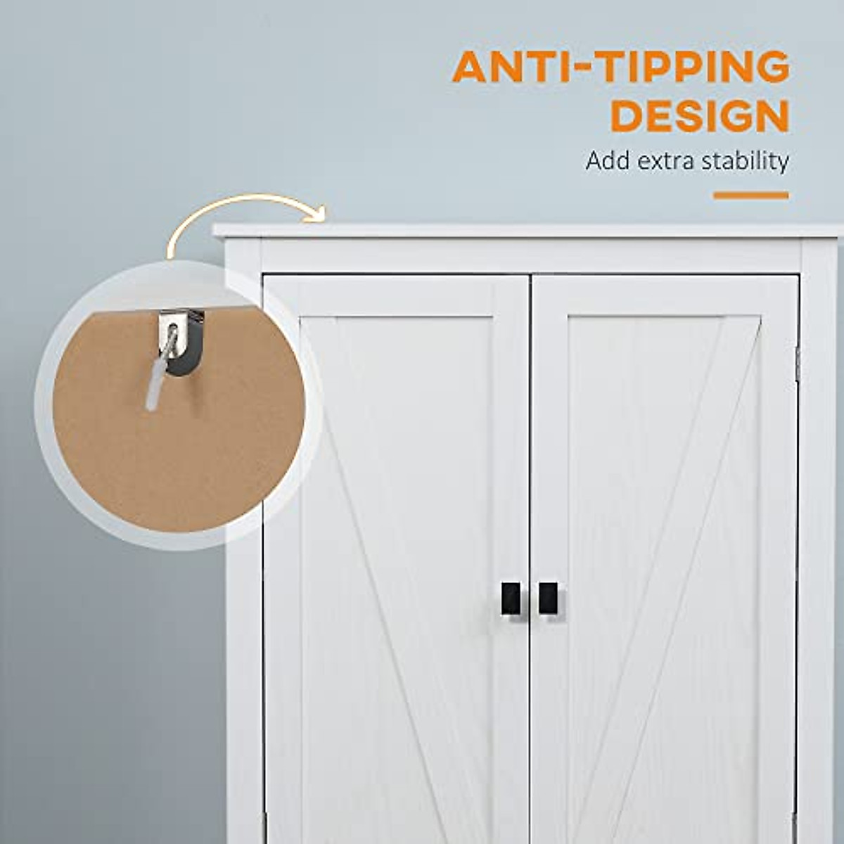 HOMCOM 72" Freestanding 4-Door Kitchen Pantry, Storage Cabinet Organizer with 4-Tiers, and Adjustable Shelves, White