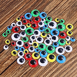 1000 Pcs Self Adhesive Googly Wiggle Eyes for DIY, Multi Colors and Sizes Craft Sticker Eyes