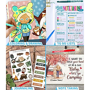 Felt Tip Pens, 35 Colored Fine Point Felt Pen with Fiber Tip, Water-Based Ink, Perfect Markers Pen for Bullet Journaling Adult Coloring, Note Taking at School Office