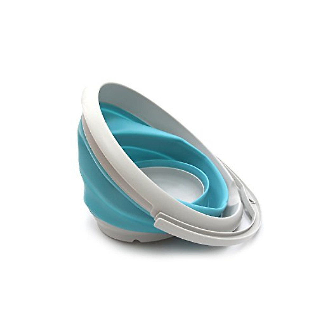 SAMMART 10L (2.6 Gallon) Collapsible Plastic Bucket - Foldable Round Tub - Portable Fishing Water Pail - Space Saving Outdoor Waterpot, Size 33cm Dia (1, Bright Blue)