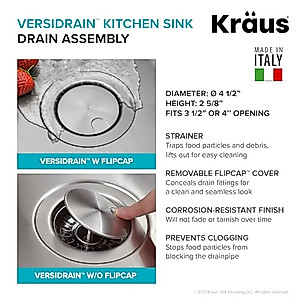 KRAUS Dex 25-inch Undermount 16 Gauge Stainless Steel Single Bowl Kitchen Sink, KA1US25B