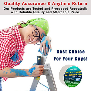 LYLTECH Drywall Joint Tape-13 MESH,100% Fiberglass 1.88-Inch X 180Feet,Heavy-Duty Self-Adhesive Wall Crack and Seam Patch