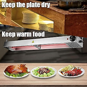 Kitchen Heat Lamp for Food, Commercial Food Warmer, Hanging Food Heat Lamp, Adjustable Temperature 30-85℃, Keep Food and Dishes Warm(120x15x6.5cm)