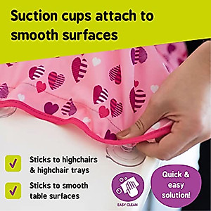 Tidy Tot - Cover & Catch Baby Bib - Mess Proof Long Sleeve Feeding Smock with Food Catcher Pocket - Attaches to Highchair - Waterproof Bib – Machine Washable. Fits 6-24 months - Pink