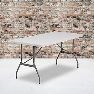 Flash Furniture Kathryn 5-Foot Granite White Plastic Folding Table