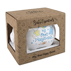 Baby Essentials My First Piggy Bank, Baby's First Piggy Banks for Boys and Girls (Blue)